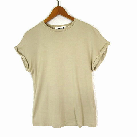 【中古】エンフォルド ENFOLD Tシャツ カットソー コットン クルーネック ロール 半袖 M 38 ベージュ レディース 【ベクトル 古着】 250607ブランドエンフォルド ENFOLD表記サイズ38 ※Mサイズ相当 (実寸サイズの...