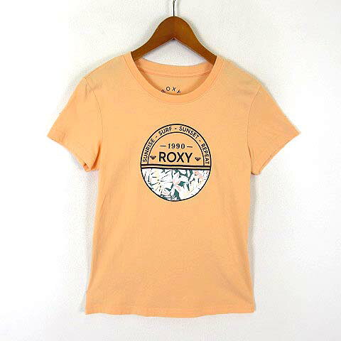 【中古】ロキシー ROXY Tシャツ カットソー SUNRISE SURF ロゴ クルーネック コットン 半袖 S オレンジ マルチカラー レディース 【ベクトル 古着】 260205ブランドロキシー ROXY表記サイズS実寸サイズ肩幅：3...