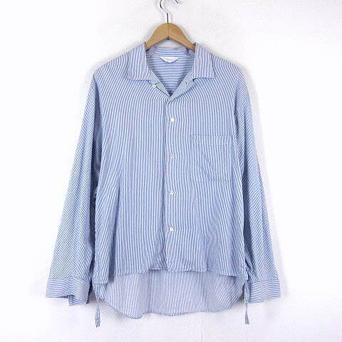 【中古】シー THEE 18AW シャツ Rhythm Shirt リズムシャツ オーバーサイズ ピンストライプ 長袖 L 2 水色 ライトブルー 白 ホワイト 日本製 メンズ 【ベクトル 古着】 260506ブランドシー THEE表記サイ...