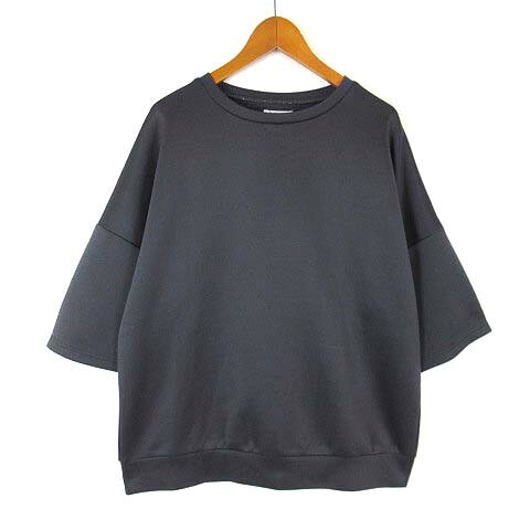 【中古】セレステラナ CELESTE RANA トップス カットソー プルオーバー ポンチ オーバーサイズ 7分袖 M-L チャコールブラック レディース 【ベクトル 古着】 260611表記サイズM-L ※オーバーサイズシルエットになりま...