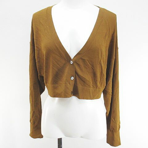 【中古】ダイアグラム Diagram 長袖 カーディガン ニット ショート丈 36 茶系 ブラウン 無地 レディース 【ベクトル 古着】 251002ブランドダイアグラム Diagram表記サイズ36実寸サイズ肩幅：53cm　身幅：45cm...