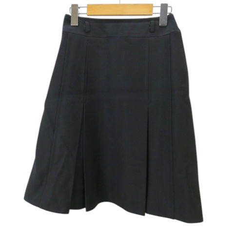 【中古】cassandra スカート ひざ丈 黒系 ブラック プリーツ 台形 フランス製 レディース 【ベクトル 古着】 251115表記サイズ表記無し実寸サイズウエスト：66cm　ヒップ：45cm　スカート丈：48cm　　素材表記無し色黒...