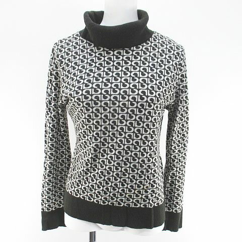 【中古】ジェラールダレル GERARD DAREL 長袖 ニット セーター タートルネック M 黒系 ブラック 毛 ウール 総柄 レディース 【ベクトル 古着】 251202ブランドジェラールダレル GERARD DAREL表記サイズM実寸...