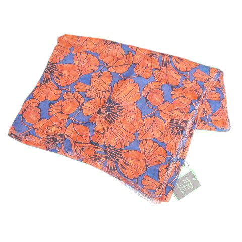 【中古】未使用品 アラミス ARAMIS 花柄 フラワー ストール ショール 麻 リネン F 赤系 レッド イタリア製 カットオフ タグ付 レディース 【ベクトル 古着】 251229ブランドアラミス ARAMIS実寸サイズ全長（フリンジ含...