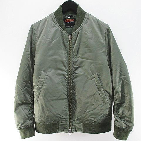 【中古】フリークスストア FREAKS STORE サーモア Thermore MA-1 ミリタリー ジャケット ブルゾン S 緑系 カーキ 中綿 ダブルジップ リブ 裏地 メンズ 【ベクトル 古着】 260106ブランドフリークスストア ...