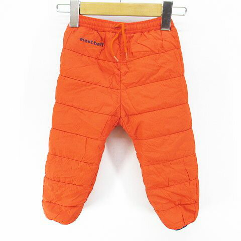 【中古】モンベル Montbell #1101654 サーマラップ パンツ リバーシブル ロングパンツ 中綿 90 オレンジ系 ロゴ 文字 刺繍 ベビー キッズ 【ベクトル 古着】 260116ブランドモンベル Montbell表記サイズ9...