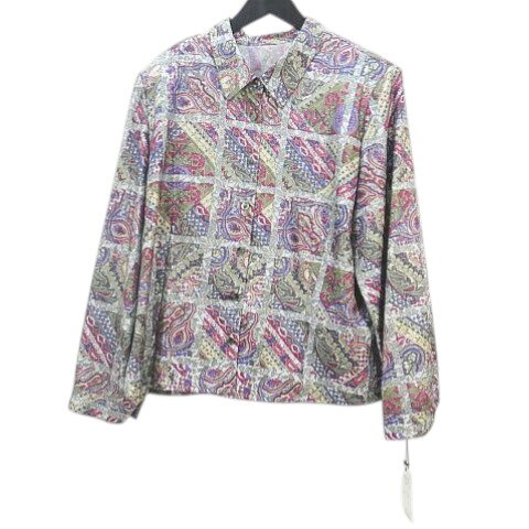 【中古】未使用品 BELLEBALARD ベルバラール 長袖 シャツ 17 紫系 パープル 花柄 総柄 肩パット サイドスリット タグ付き レディース 【ベクトル 古着】 260205表記サイズ17実寸サイズ肩幅：43cm　身幅：58cm　...