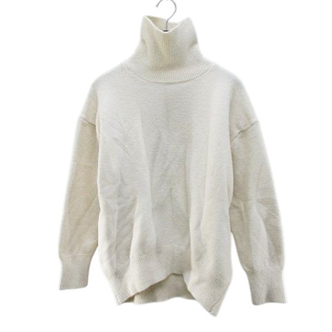【中古】ラヴィッシュゲート LavishGate 長袖 ニット セーター 白系 アイボリー 無地 ハイネック リブ レディース 【ベクトル 古着】 260207表記サイズ表記無し実寸サイズ肩幅：57cm　身幅：60cm　着丈：63cm　袖丈...