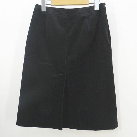 【中古】W.H windber house タイトスカート ひざ丈 M 黒系ブラック コーデュロイ 無地 シンプル フロントタック ストレッチ レディース 【ベクトル 古着】 260213表記サイズM実寸サイズウエスト：68cm　ヒップ：4...