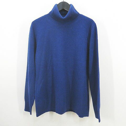 【中古】ALT MODER アルトモーダ 長袖 タートルニット セーター 40 青系 ネイビー ブルー カシミヤ100％ 無地 シンプル レディース 【ベクトル 古着】 260519表記サイズ40実寸サイズ肩幅：38cm　身幅：48cm　着...