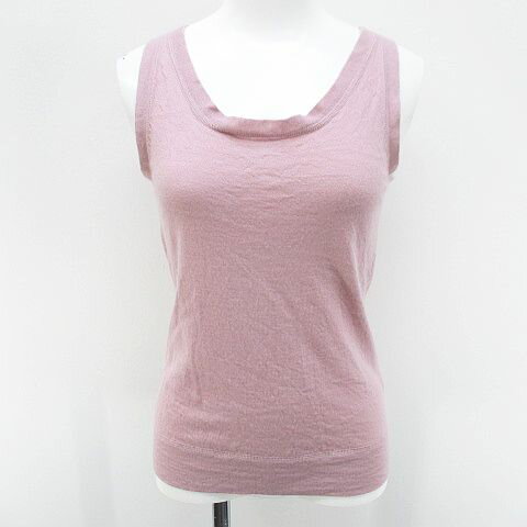 【中古】エル ELLE UNE VIVIE AVEC ノースリーブ ニット カシミヤ 38 ピンク系 無地 レディース 【ベクトル 古着】 260410ブランドエル ELLE表記サイズ38実寸サイズ身幅：35cm　着丈：59cm　　素材カシ...