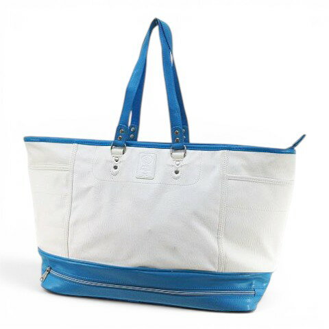 【中古】BOLSA VOADORA ボルサヴォアドーラ トートバッグ バイカラー ホワイト 白系 レザー調 メンズ レディース 【ベクトル 古着】 260416実寸サイズ持ち手の長さ：60cm　ヨコ：61cm　タテ：35cm　マチ：19cm...