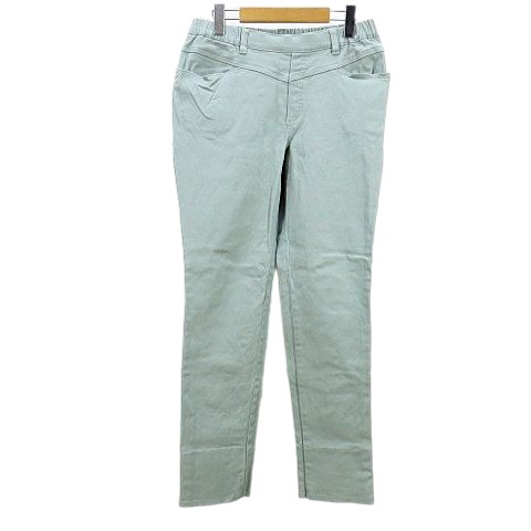 【中古】アンドラブ マサミ サトミ ＆Love masami satomi テーパードパンツ L 緑系 グリーン 無地 ストレッチ レディース 【ベクトル 古着】 260420表記サイズL実寸サイズウエスト：74cm　もも幅：22cm　裾幅...