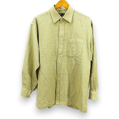 【中古】ダックス DAKS 長袖 シャツ L 黄色系 イエロー チェック柄 胸ポケット 日本製 メンズ 【ベクトル 古着】 260528ブランドダックス DAKS表記サイズL実寸サイズ肩幅：50cm　身幅：58cm　着丈：73cm　袖丈：5...