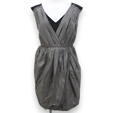 【中古】イエナ IENA ノースリーブ バルーン ワンピース ミニ丈 灰系 チャコールグレー Vネック カシュクール 切替 タック 日本製 レディース 【ベクトル 古着】 260529ブランドイエナ IENA表記サイズ表記無し実寸サイズ身幅...