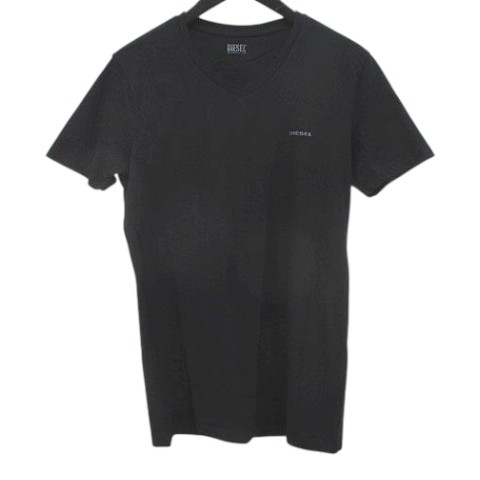 【中古】ディーゼル DIESEL Tinder コラボ FOR SUCCESSFUL LIVING 半袖 カットソー Vネック S 黒系 ブラック ロゴ プリント メンズ 【ベクトル 古着】 260611ブランドディーゼル DIESEL表記...