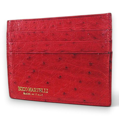 【中古】ニコマルテッリ NICO MARTELLI カードケース オーストリッチレザー レッド 赤 レディース 【ベクトル 古着】 260629実寸サイズヨコ：10cm　タテ：8cm　　素材オーストリッチ色レッド系（画像参照）状態若干の使用...