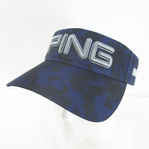 【中古】ピン PING ゴルフウェア サンバイザー 帽子 ONE SIZE 紺系 ネイビー ベルクロアジャスター レディース 【ベクトル 古着】 260710表記サイズONE SIZE実寸サイズつば：7cm　頭周り：56cm　　素材ポリエス...