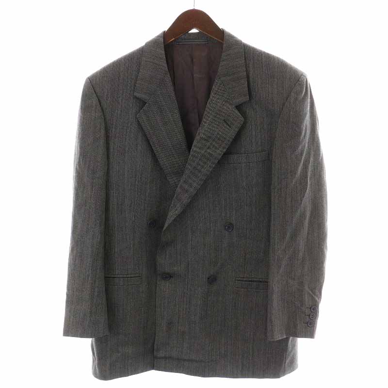 【中古】ヴェルサーチ ヴェルサーチェ VERSACE V2 by テーラードジャケット ダブル ウール カシミヤ混 サイドベンツ 50 L グレー /YI25 ■GY09 メンズ 【ベクトル 古着】 230724ブランドヴェルサーチ ヴェル...