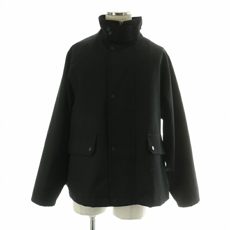 【中古】未使用品 エディフィス EDIFICE 24AW CONFFECT EDIFICE 2Layer Blouson 2レイヤージャケット スタンドカラー アウター ショート丈 ウール混 L 黒 ブラック 24011300800040 ...