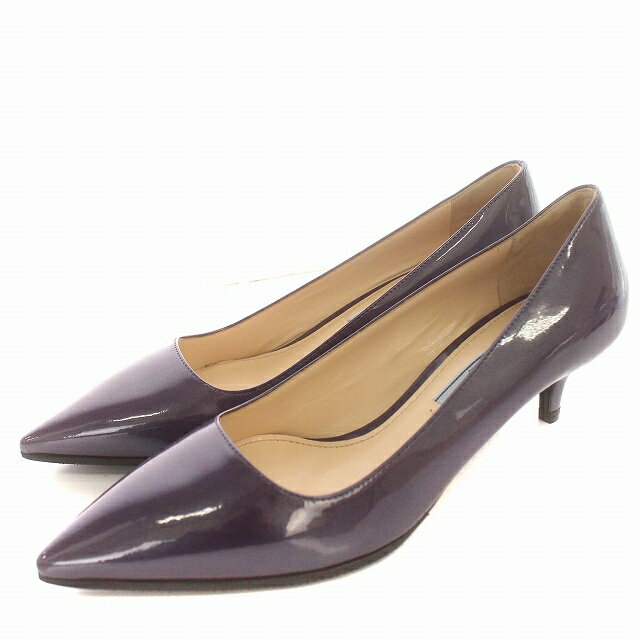 【中古】プラダ PRADA パンプス エナメル ポインテッドトゥ 34.5 21.5cm パープル /☆G レディース 【ベクトル 古着】 250205ブランドプラダ PRADA表記サイズ34.5実寸サイズヒールの高さ：4.5cm　最大幅：...