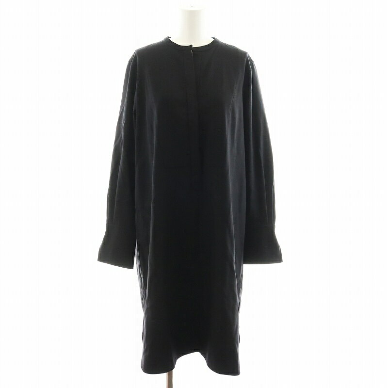 【中古】R ワンピース ロング丈 長袖 ウール 44 黒 ブラック OPWWBW0943 /AN24 レディース 【ベクトル 古着】 250325表記サイズ44実寸サイズ肩幅：約39cm　身幅：約53cm　着丈：約98cm　袖丈：約60cm...