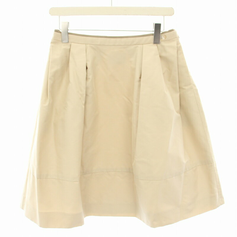 【中古】フォクシー FOXEY シルクグログランスカート ひざ丈 フレア 絹 シルク 42 ベージュ 35377 /YT レディース 【ベクトル 古着】 250425ブランドフォクシー FOXEY表記サイズ42実寸サイズウエスト：約74cm...