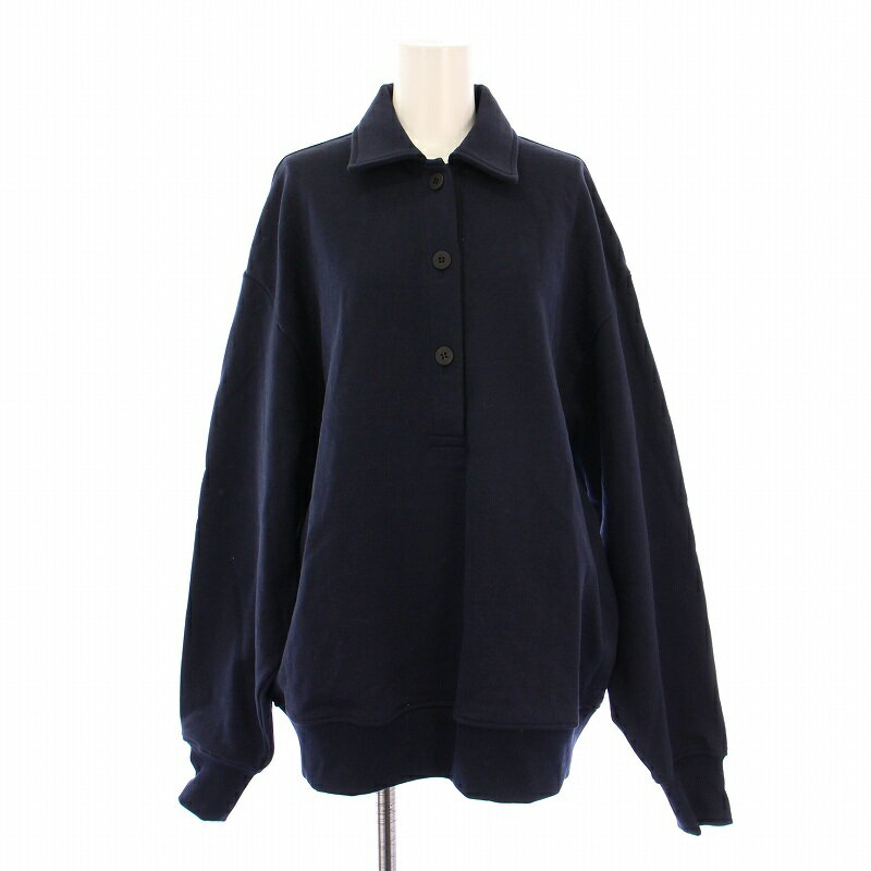 【中古】カオス CHAOS WHY NOT NOW コアスキッパープルオーバー スウェット 長袖 レギュラーカラー ハーフボタン F 紺 ネイビー /BB レディース 【ベクトル 古着】 250425ブランドカオス CHAOS表記サイズFR...