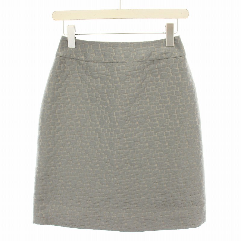 【中古】フォクシー FOXEY スカート ひざ丈 フレア 台形 総柄 ジャガード 絹 シルク混 38 グレー 35248 /YT レディース 【ベクトル 古着】 250522ブランドフォクシー FOXEY表記サイズ38実寸サイズウエスト：約...