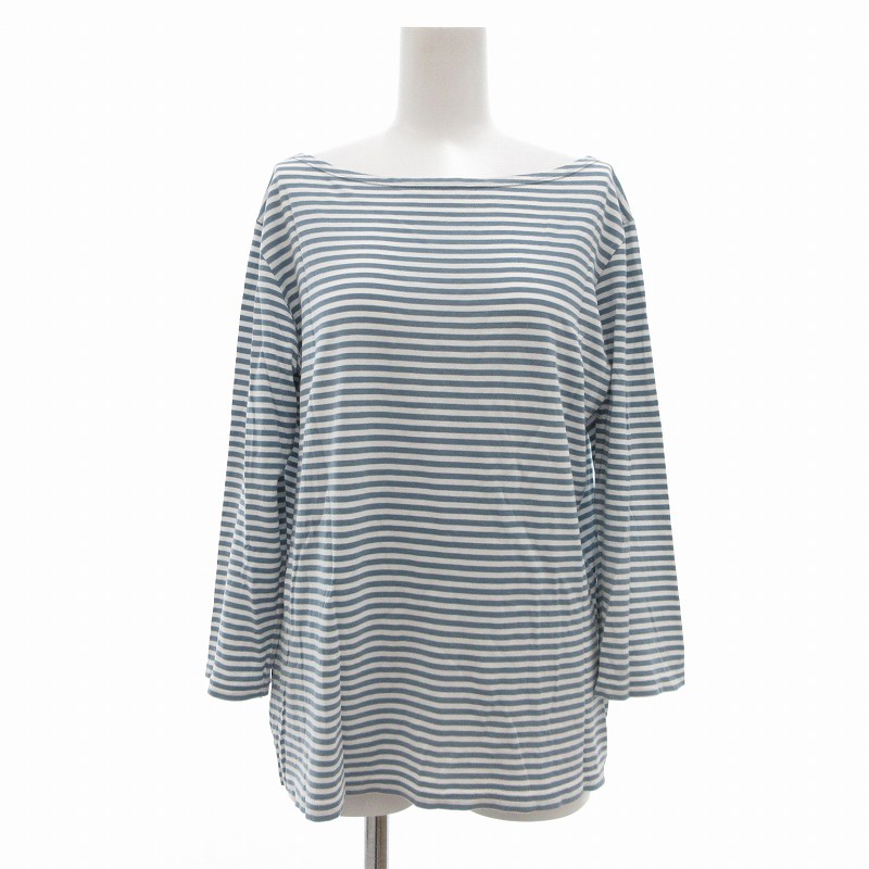 【中古】サンスペル SUNSPEL Tシャツ カットソー ボートネック 九分袖 ボーダー柄 3 白 青緑 /UO レディース 【ベクトル 古着】 250627ブランドサンスペル SUNSPEL表記サイズ3実寸サイズ肩幅：約43cm　身幅：約...
