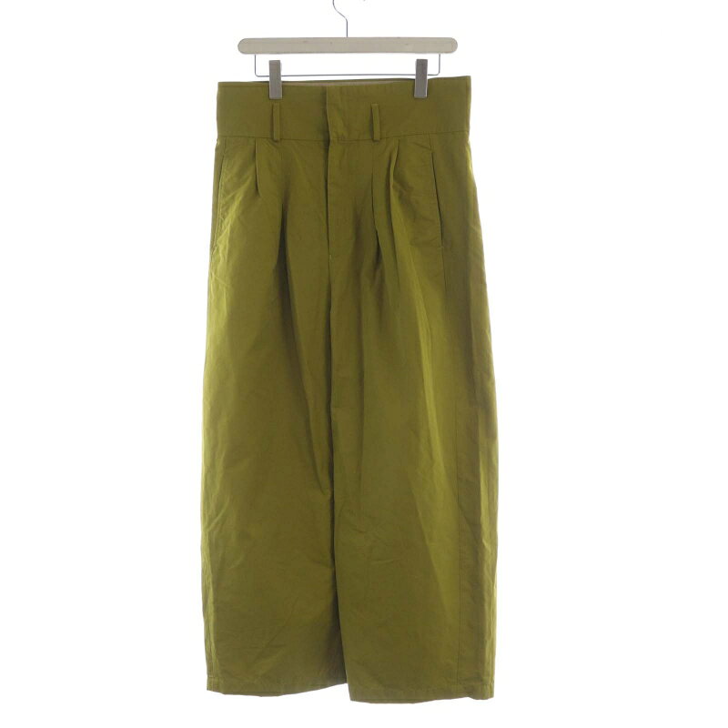 【中古】ジャーナルスタンダード JOURNAL STANDARD キアリズ ヴィンテージ KIARIS Vintage 22SS ベルトセットワイドパンツ ハイウエスト 38 緑 グリーン 22030410000020 /RO レディース ...