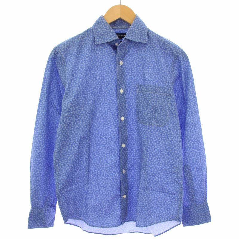 【中古】アクアスキュータム AQUASCUTUM シャツ SLIM FIT 長袖 総柄 S 青 2209225010-37 /TK メンズ 【ベクトル 古着】 250724ブランドアクアスキュータム AQUASCUTUM表記サイズS実寸サイ...