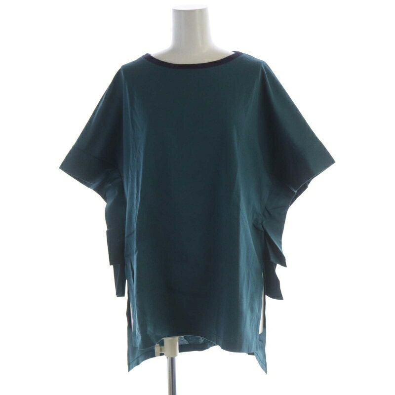 【中古】インディヴィ INDIVI スリットチュニックプルオーバー カットソー 半袖 38 緑 グリーン 127-14071 /RO レディース 【ベクトル 古着】 250724ブランドインディヴィ INDIVI表記サイズ38実寸サイズ身幅...