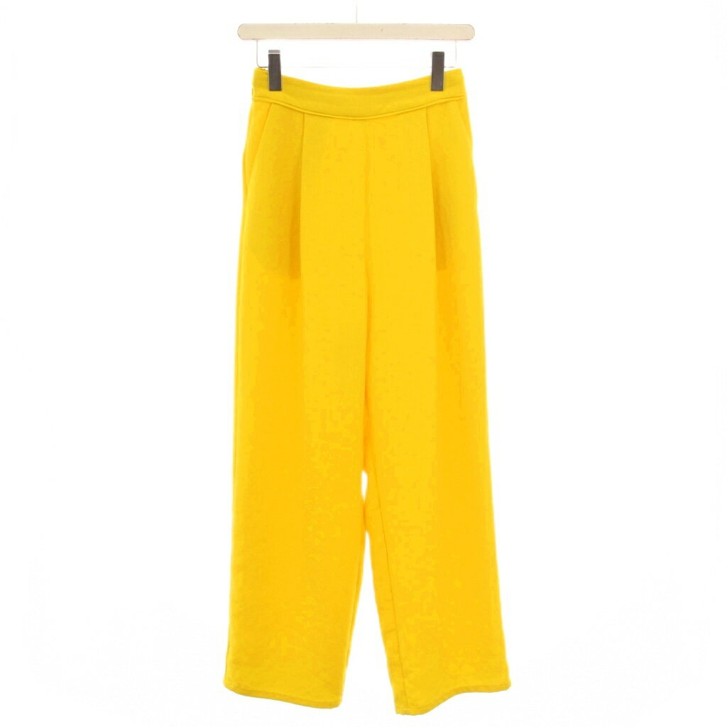 【中古】メゾンスペシャル MAISON SPECIAL Double Cross Wide Tapered Pants ダブルクロスワイドテーパードパンツ 36 黄 21221465106 /BM レディース 【ベクトル 古着】 25081...