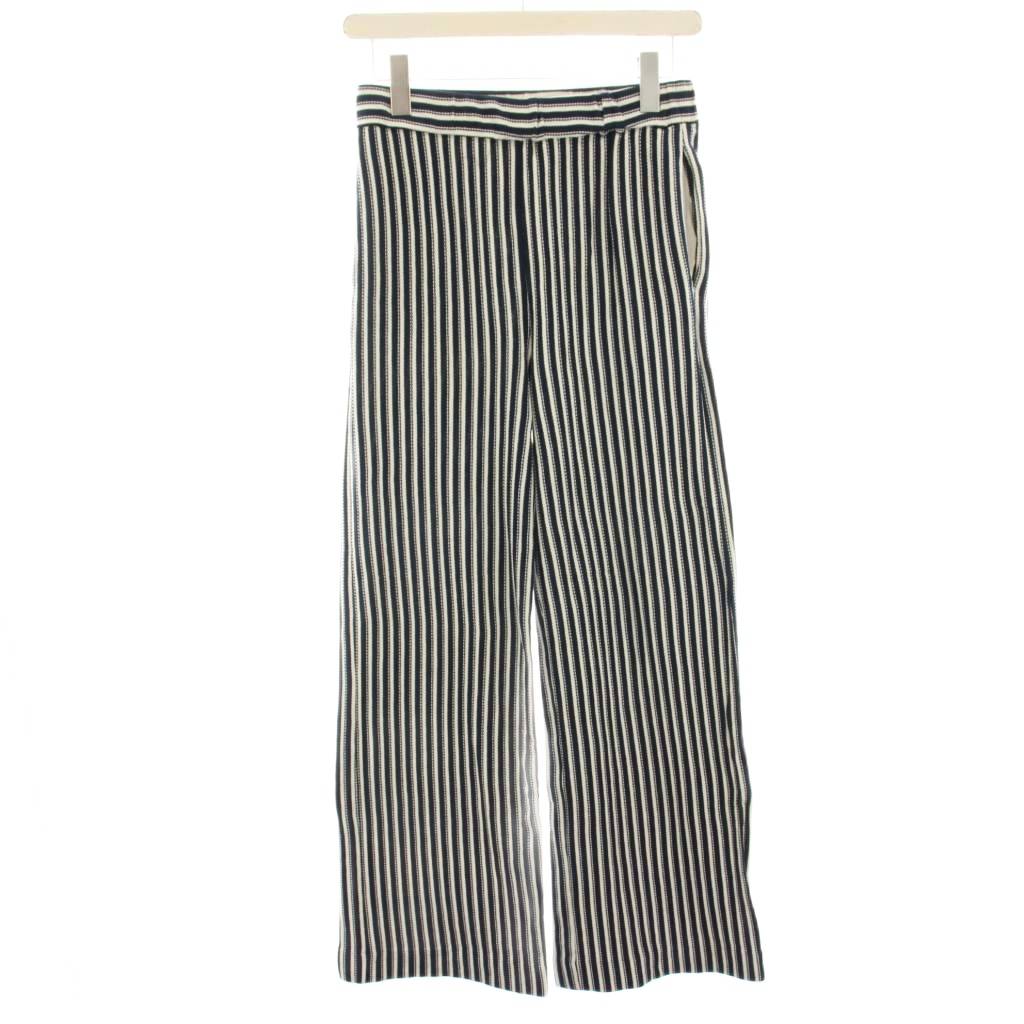 【中古】Lisiere L'Appartement リジェール アパルトモン 20SS ストライプワイドパンツ STRIPE WIDE PANTS イージー 34 紺 ネイビー 白 ホワイト 20030560003110 /HN レディース...