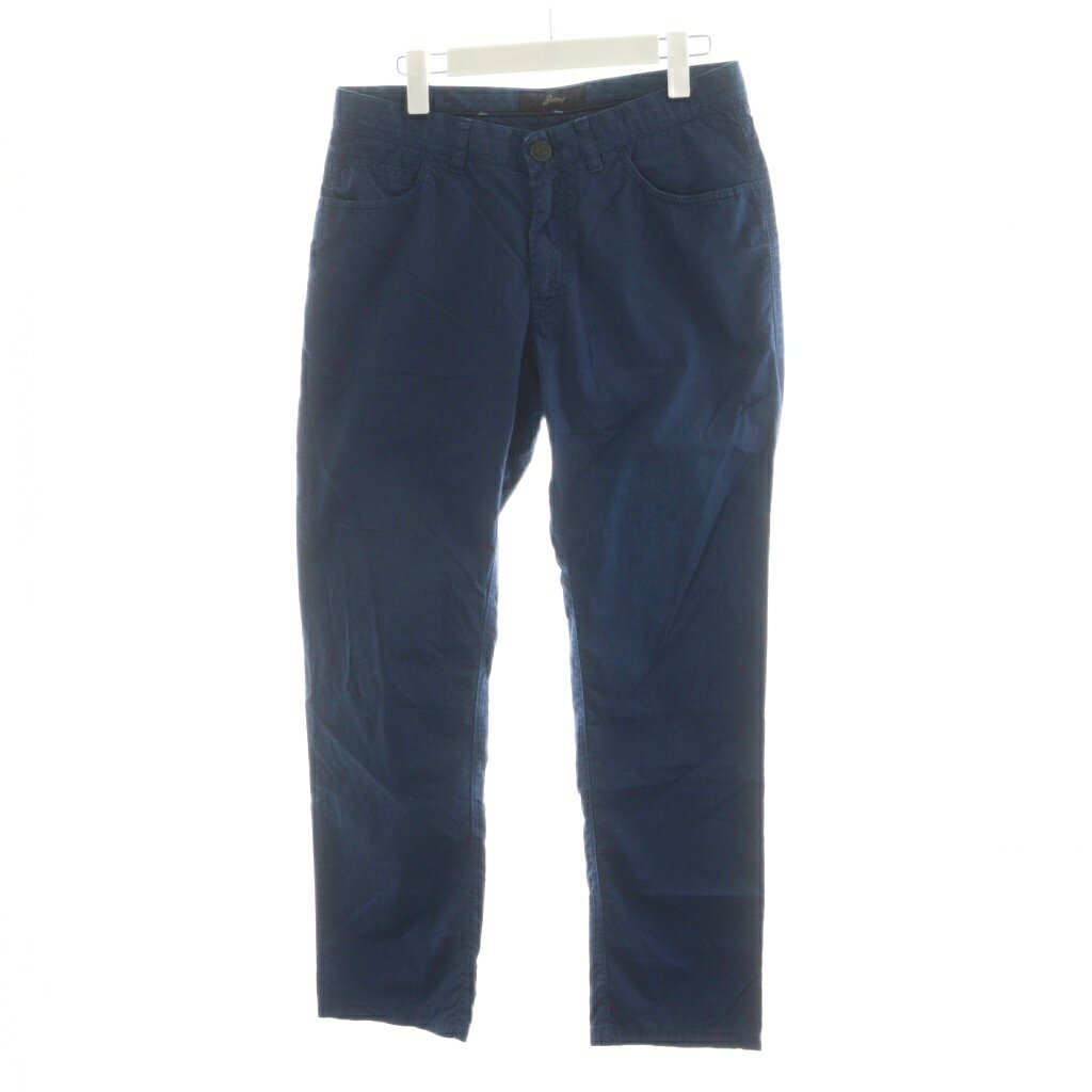 【中古】ブリオーニ BRIONI パンツ ジッパーフライ コットン 32 紺 ネイビー SPL400 /AN48 メンズ 【ベクトル 古着】 250905ブランドブリオーニ BRIONI表記サイズ32実寸サイズウエスト：約76cm　もも幅：...
