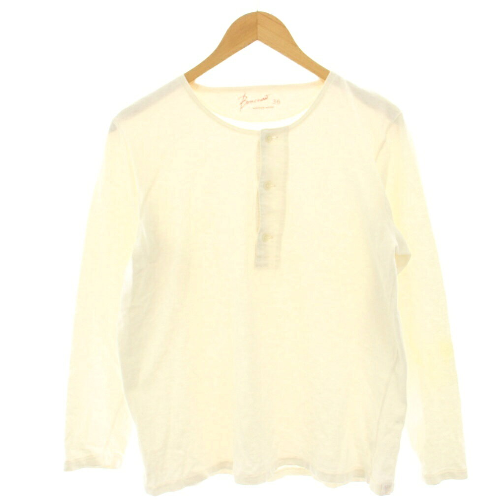 【中古】ボンクラ BONCOURA Tシャツ カットソー ヘンリーネック 長袖 36 白 ホワイト /HN メンズ 【ベクトル 古着】 250904表記サイズ36実寸サイズ肩幅：42cm　身幅：50cm　着丈：61cm　袖丈：55cm　　素...