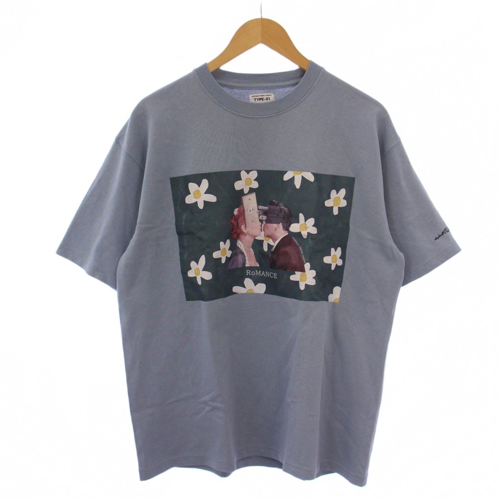 【中古】TYPE-01 elephant TRIBAL fabrics Tシャツ カットソー 半袖 クルーネック プリント S 水色 /BM メンズ 【ベクトル 古着】 250903表記サイズS実寸サイズ肩幅：53cm　身幅：56cm　着丈...