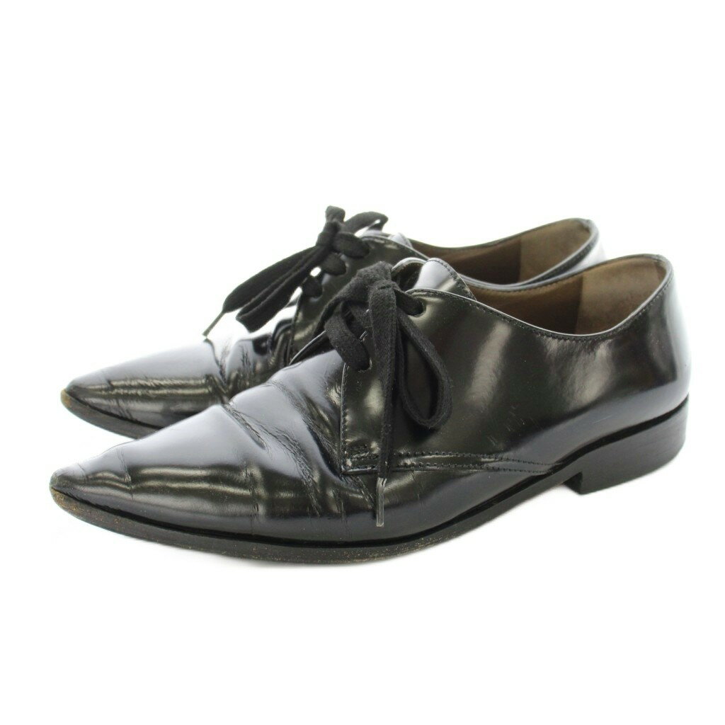 【中古】マルニ MARNI ポインテッドトゥレースアップシューズ ダービーシューズ レザー 36 黒 ブラック /KU レディース 【ベクトル 古着】 250911ブランドマルニ MARNI表記サイズ36実寸サイズヒールの高さ：2.1cm　...