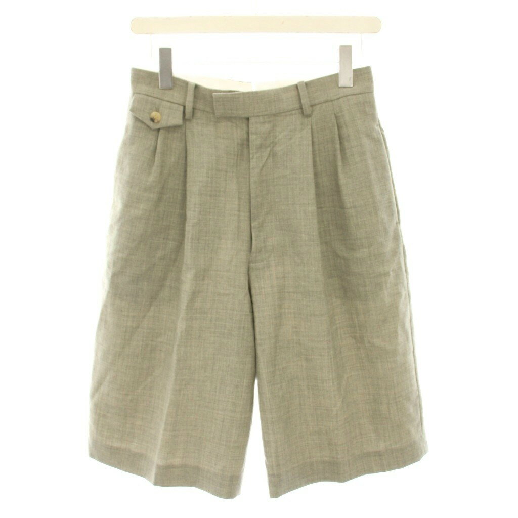 【中古】イレーヴ YLEVE 21年 ハーフパンツ タックスラックス ジップフライ 1 グレージュ 168-2140011 /YT レディース 【ベクトル 古着】 250904ブランドイレーヴ YLEVE表記サイズ1実寸サイズウエスト：約7...