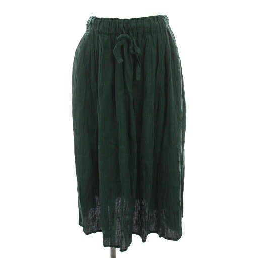 【中古】プランテーション plantation ロングスカート ギャザー フレア リネン混 M 緑 グリーン PL51FG178 /YM レディース 【ベクトル 古着】 250929ブランドプランテーション plantation表記サイズM...