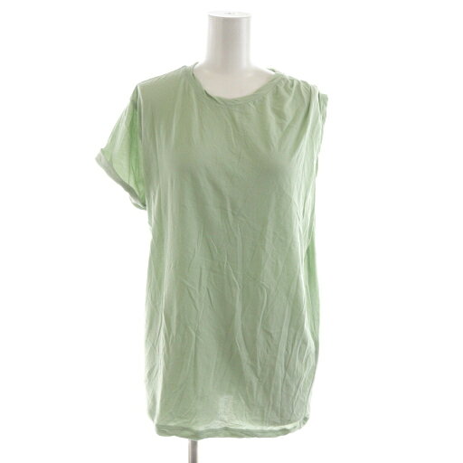 【中古】6 ROKU BEAUTY&YOUTH B&Y ロク ビューティーアンドユース SHOULDER TUCK TOPS カットソー 半袖 ノースリーブ 緑 グリーン 8617-299-0153 /RR レディース 【ベクトル 古着】 ...
