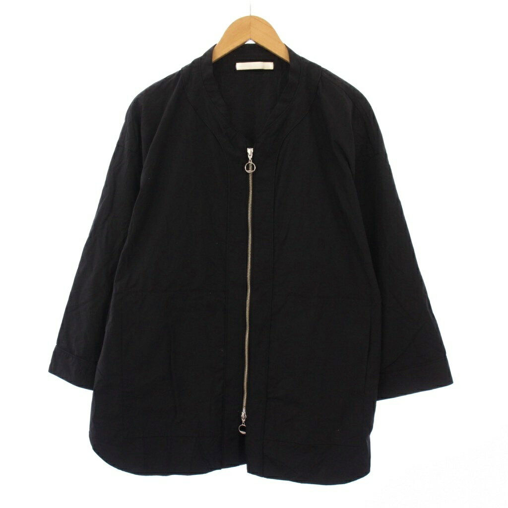 【中古】アーネイ ANEI CARP ZIP SHIRT カープジップシャツジャケット アウター ショート丈 ワンカラー 薄手 黒 ブラック AN0251-S1103 /BB メンズ 【ベクトル 古着】 250924表記サイズサイズ表記なし...