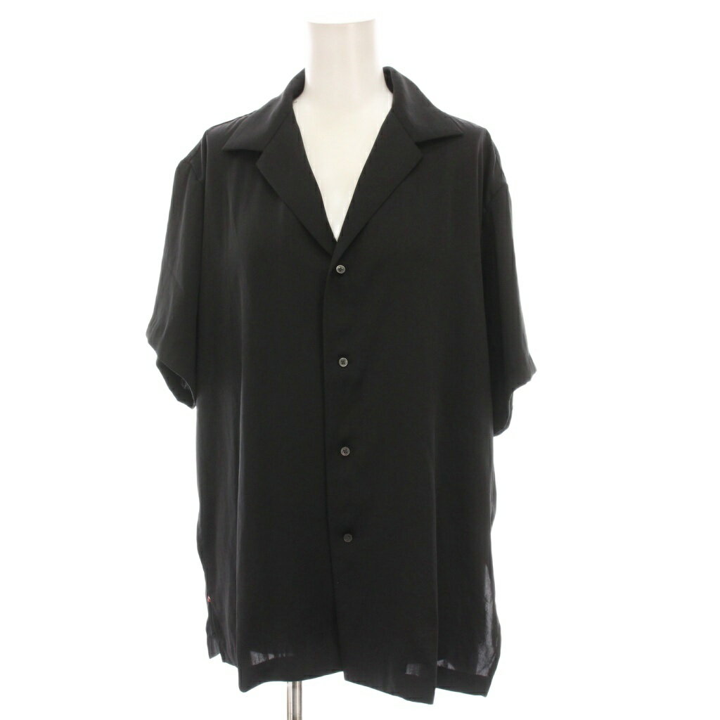 【中古】ビームス BEAMS オープンカラー ショートスリーブ シャツ サテン ブラウス 半袖 1 黒 13-01-0473-408 /YM レディース 【ベクトル 古着】 250930ブランドビームス BEAMS表記サイズ1実寸サイズ肩幅...