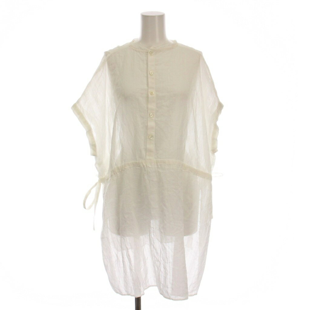 【中古】グリーンレーベルリラクシング ユナイテッドアローズ green label relaxing シアー シャツ ブラウス プルオーバー 半袖 レース 白 ホワイト バックボタン 3616-105-0786 /YM レディース 【ベクト...