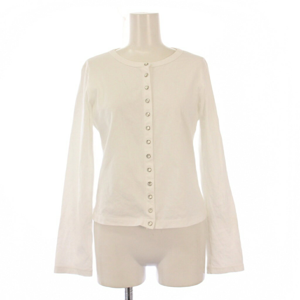 【中古】アニエスベー agnes b. ADAM ET ROPE カーディガン 長袖 クルーネック ストレッチ 薄手 M 白 ホワイト /BB レディース 【ベクトル 古着】 251024ブランドアニエスベー agnes b.表記サイズM実...