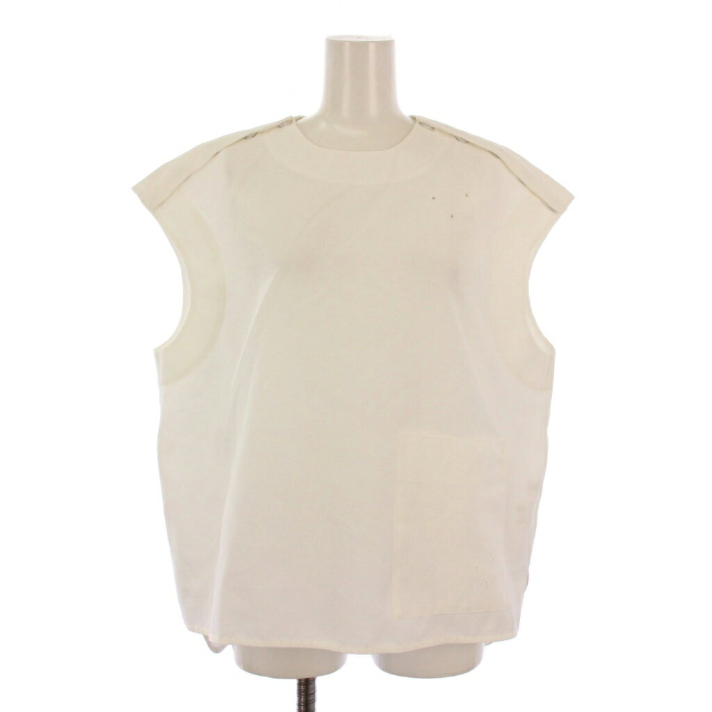 【中古】ハッシュニュアンス #Newans ビッグポケットベストブラウス シャツ ノースリーブ 1 白 BLNESM0373 /BM レディース 【ベクトル 古着】 251104表記サイズ1実寸サイズ身幅：56.5cm　着丈：66.5cm　...