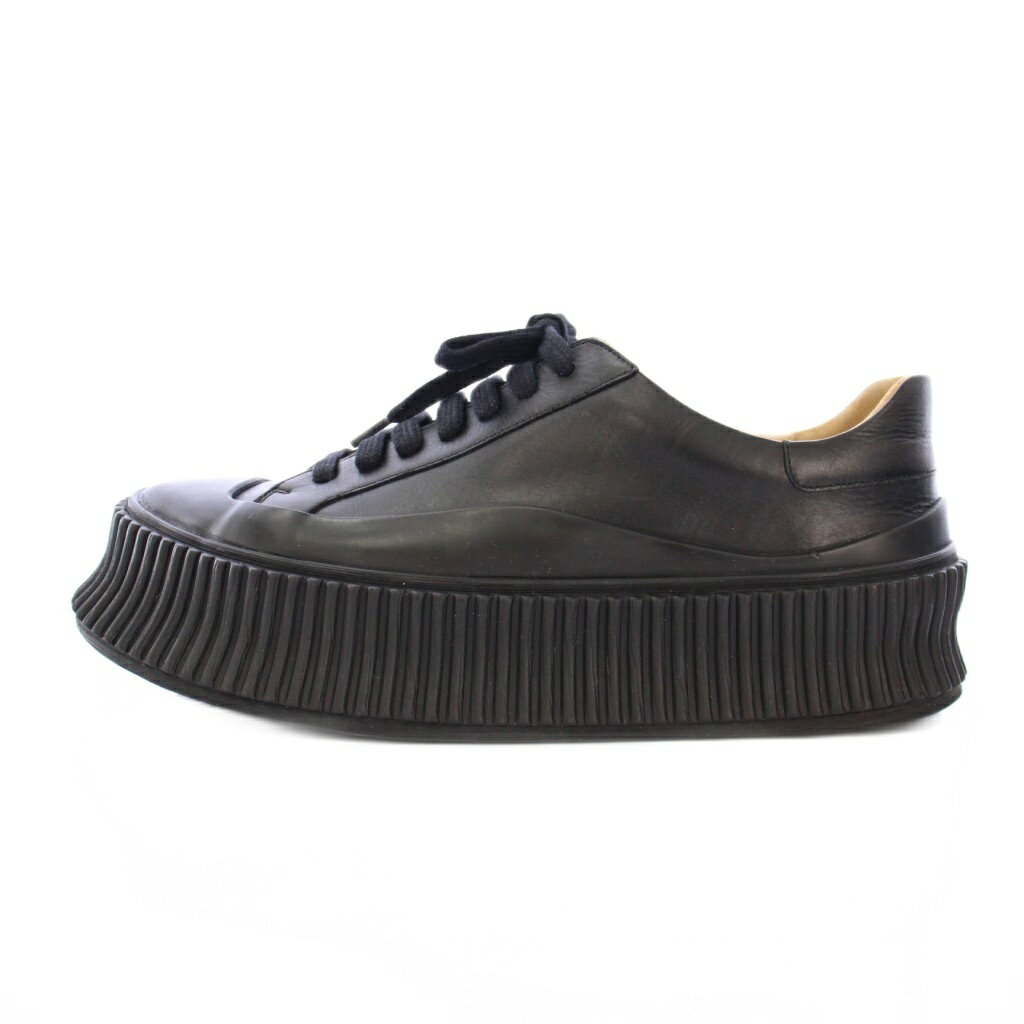 【中古】ジルサンダー JIL SANDER ローカットスニーカー シューズ プラットフォーム 厚底 レザー ワンカラー 37 黒 ブラック /BB レディース 【ベクトル 古着】 251114ブランドジルサンダー JIL SANDER表記サ...