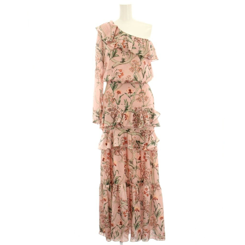 【中古】エイチ&エム H&M × johanna ortiz ワンピース マキシ ロング 花柄 プリント 長袖 アシンメトリー フリル 36 ピンク /HN レディース 【ベクトル 古着】 251201ブランドエイチ&エム H&M表記サイズ...