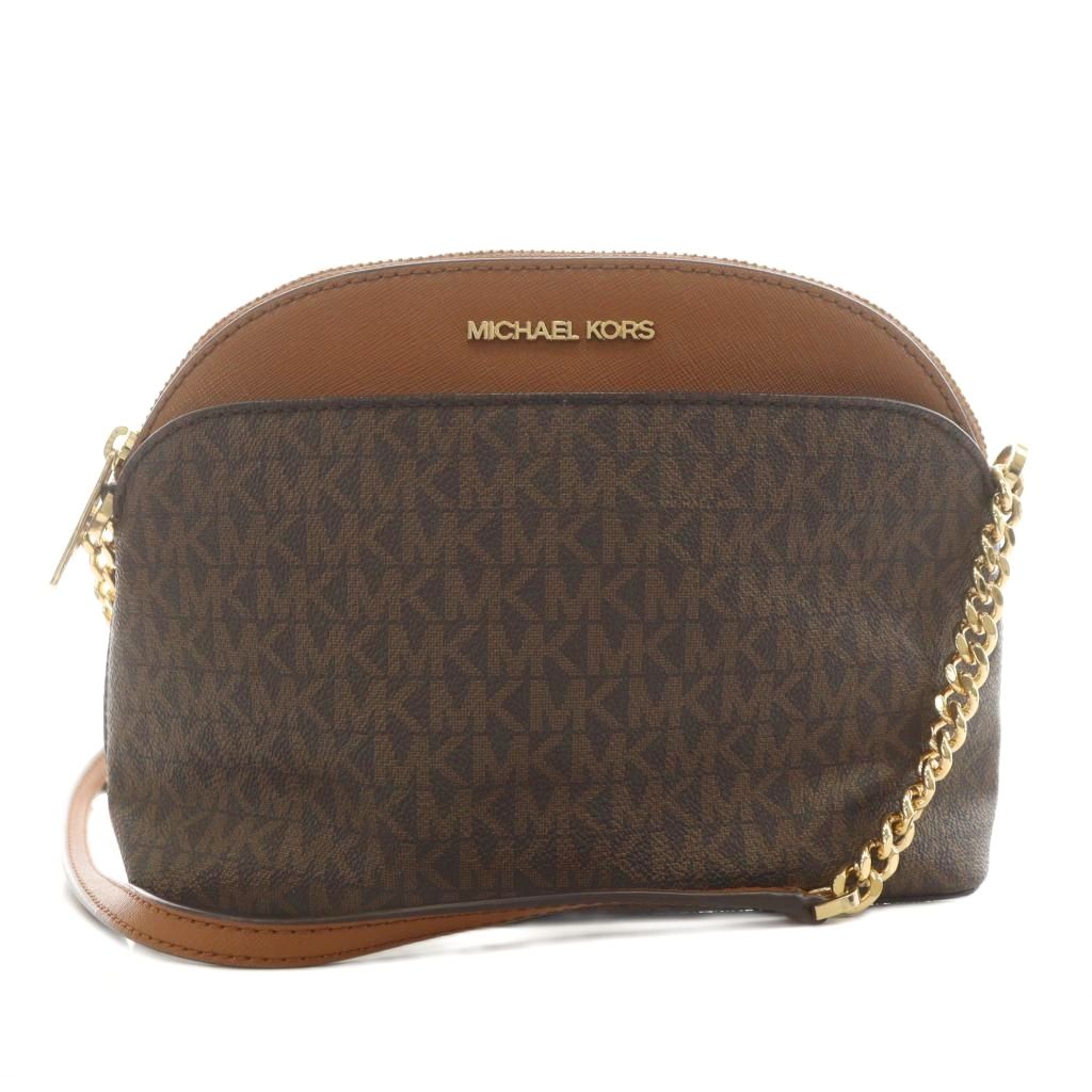 【中古】マイケルコース MICHAEL KORS ショルダーバッグ 総柄 ロゴ チェーン レザー 茶 ブラウン /AN17 レディース 【ベクトル 古着】 251216ブランドマイケルコース MICHAEL KORS実寸サイズ持ち手の長さ：...